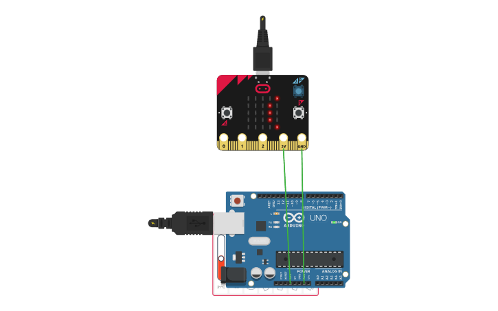 Circuit design Copy of micro:bit animation challenge - Tinkercad
