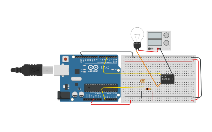 Circuit Design Arduino Relay Activated Lamp Tinkercad