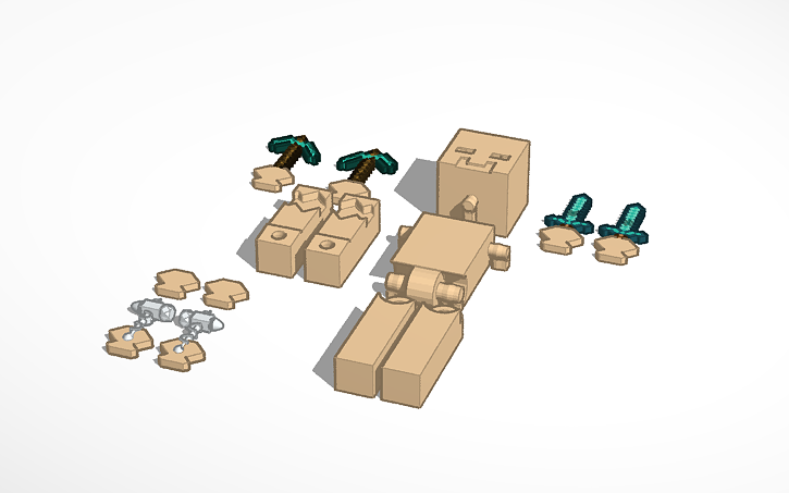 3D design Steve Template with some tools | Tinkercad