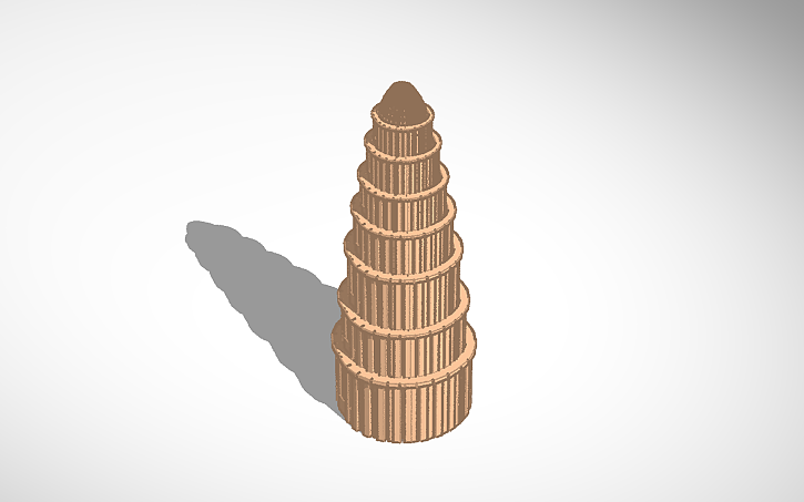 3D design Qutub Minar - Tinkercad