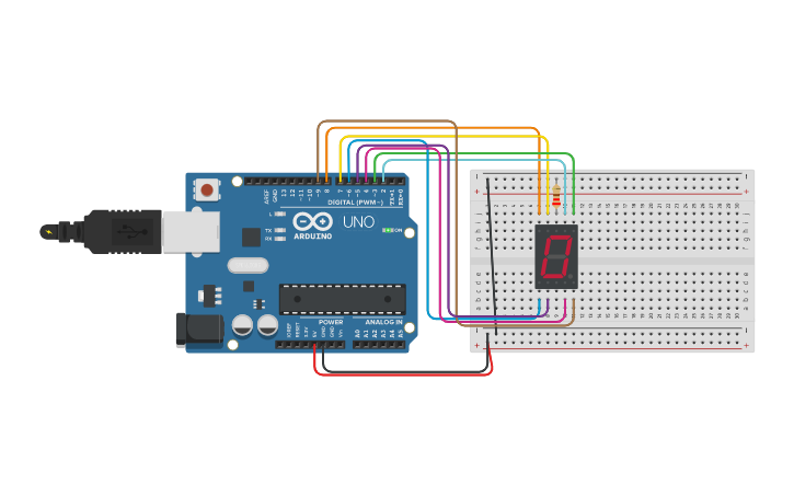 Circuit Design 7 Segment Tinkercad