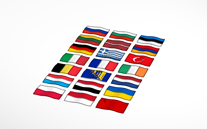 3D design Realistic Flags - Tinkercad
