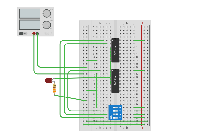 Circuit design Circuito logico per 15/04/2020 | Tinkercad