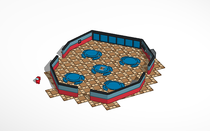 3D design Among Us Crew (Map - Skeld Cafeteria) - Tinkercad