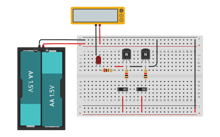 Circuit design AND GATE - Tinkercad