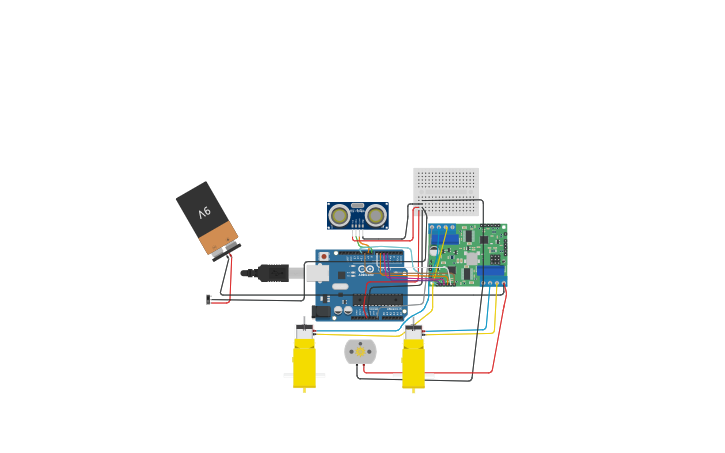 Circuit design VACCUM CLEANER BABY (ASPIRADORA ROBOT) - Tinkercad