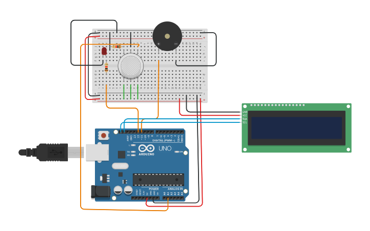 Circuit Design Smoke Sensor With Lcd Tinkercad