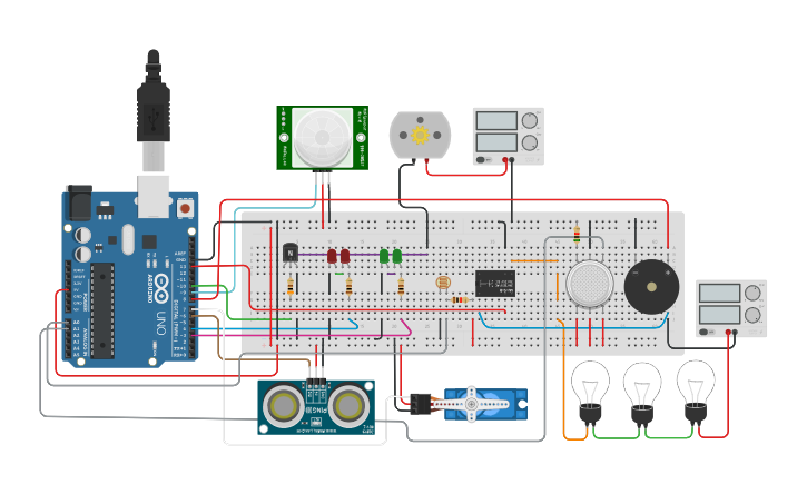 Circuit design Home Automation System | Tinkercad