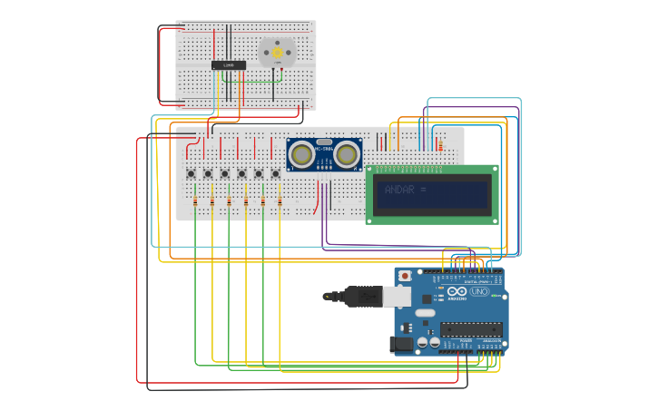 Circuit design elevador 6 pisos - Tinkercad