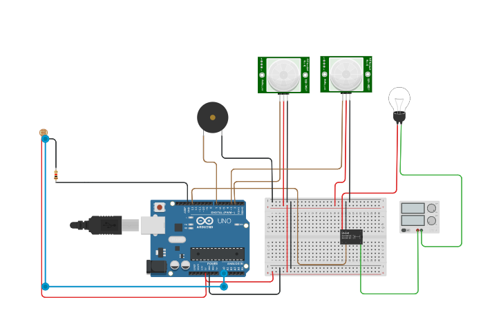 Circuit design Sravya's Motion_based_light_detection | Tinkercad