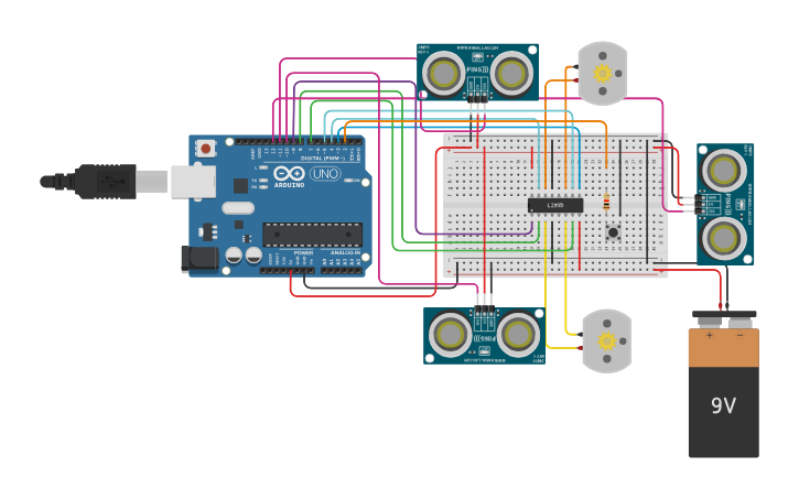 Circuit design L293D DC Motor Arduino - Tinkercad