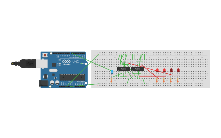 Circuit Design Down Counter Tinkercad