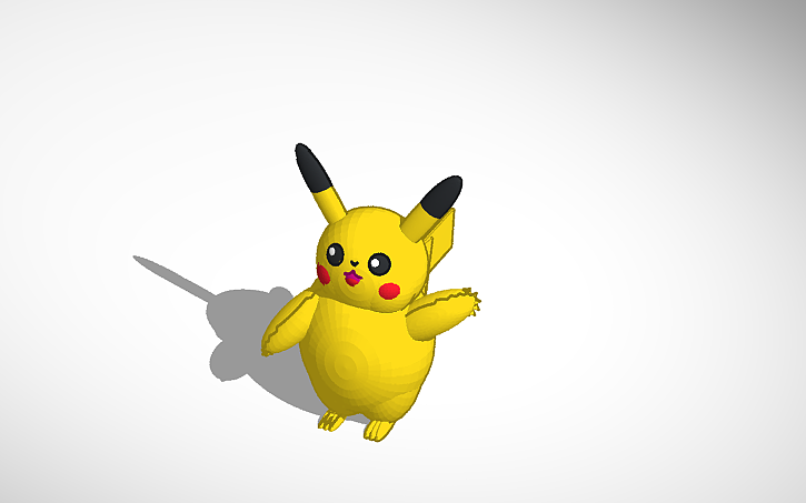 3D design Pikachu - Tinkercad