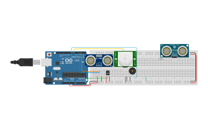 Circuit design Sensores - Tinkercad