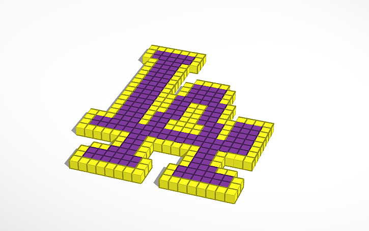 3D design LA Dodgers (i think) pixel art | Tinkercad