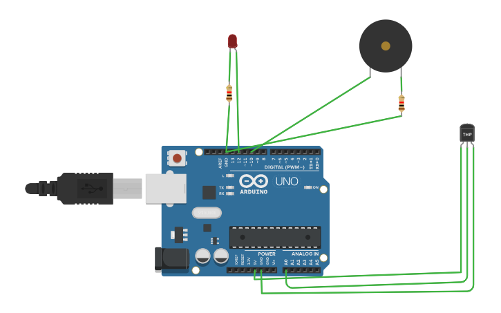 Circuit Design Temp Sensor Tinkercad