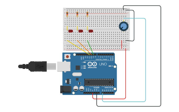 Circuit design Basic regulator circuit - Tinkercad