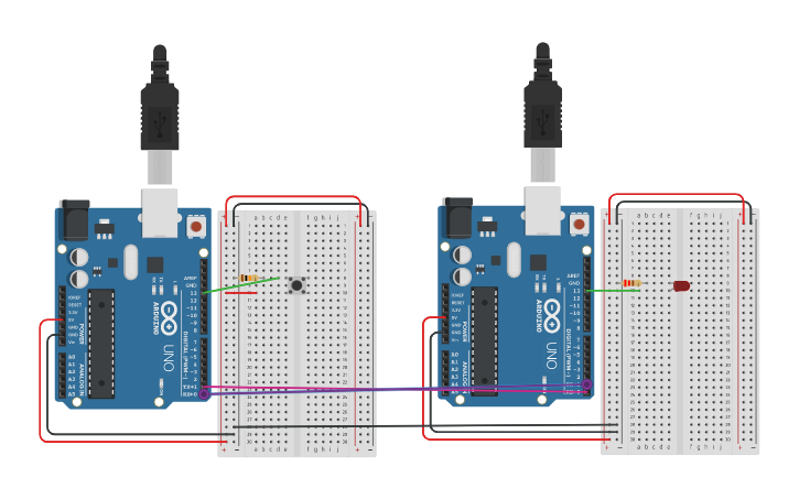 Circuit design comunicacao_2arduinos | Tinkercad