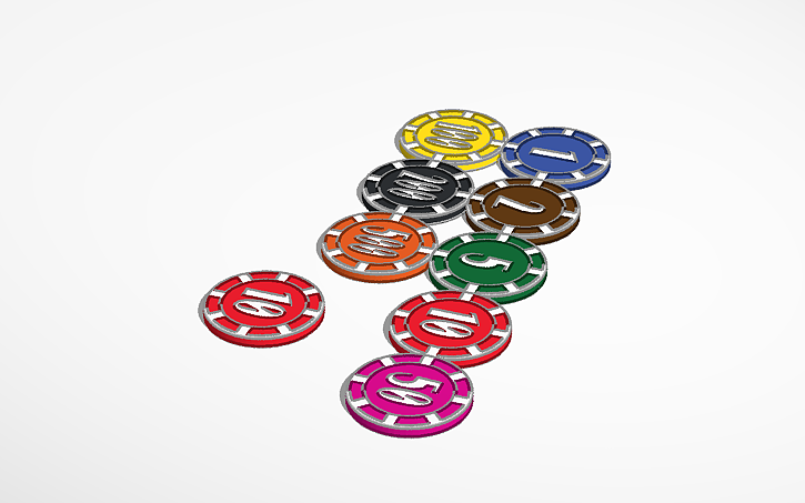 3D design poker chips - Tinkercad