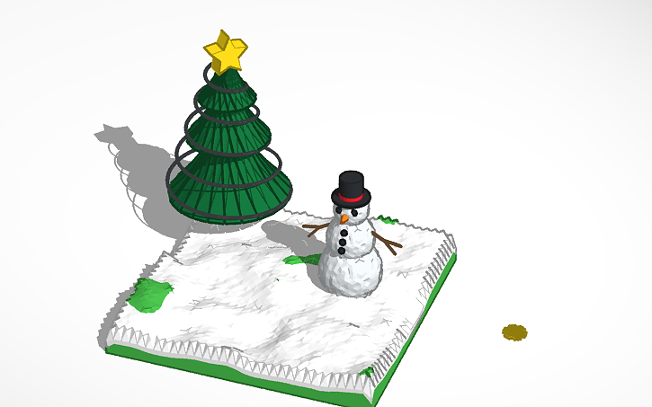 3D design Christmas scene - Tinkercad