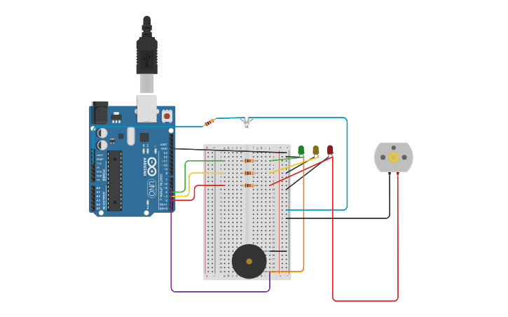 Circuit design Traffic light - Tinkercad