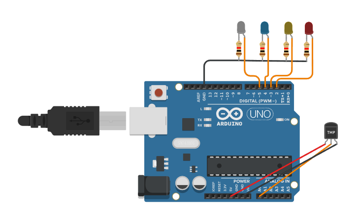 Circuit Design Tp 12 Termómetro Complejo Tinkercad