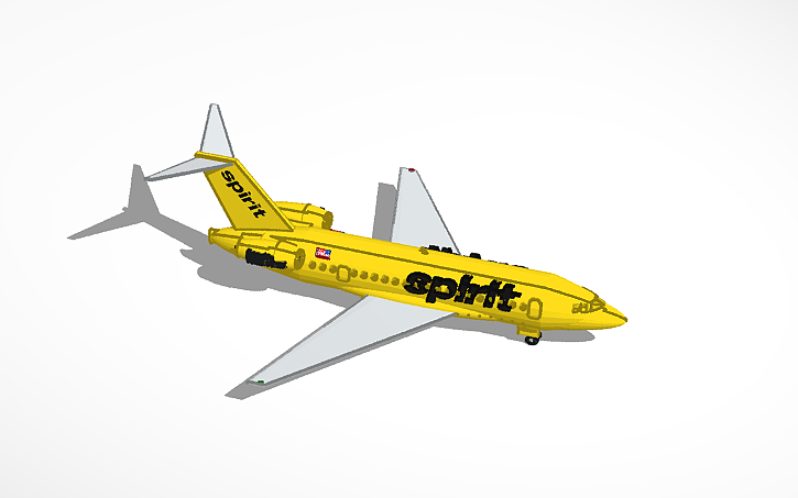 3D design Spirit Airlines Small Commercial Jet - Tinkercad