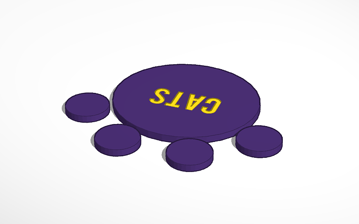 3D design WCU Cat Paw - Tinkercad