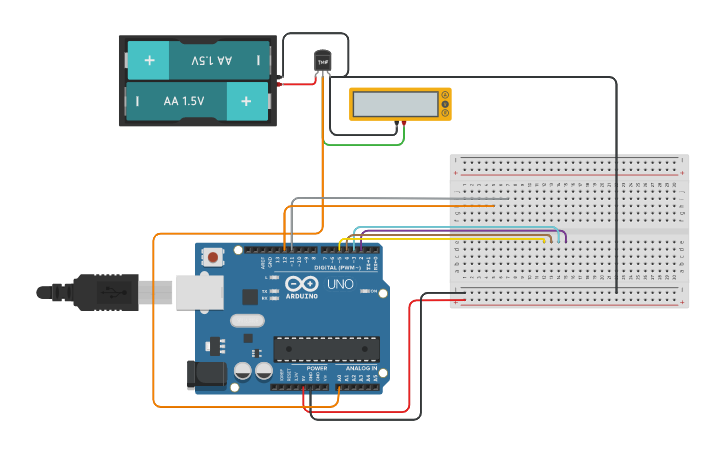 Circuit design 温度传感器 - Tinkercad