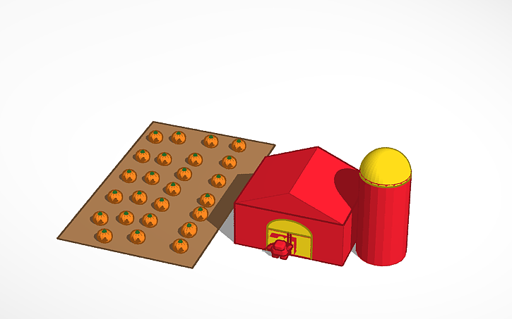 3D design granja de calabazas - Tinkercad