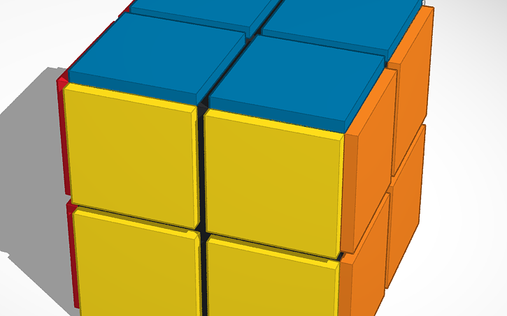 3D design 2x2 Rubix Cube - Tinkercad