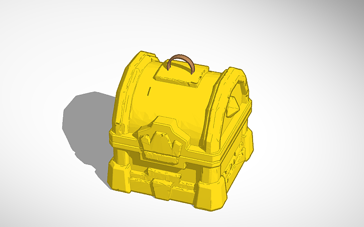 3D design golden chest - Tinkercad