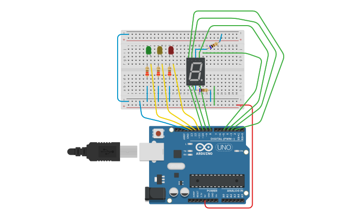 Circuit design Práctica 20 Semáforo con contador de cuenta regresiva ...