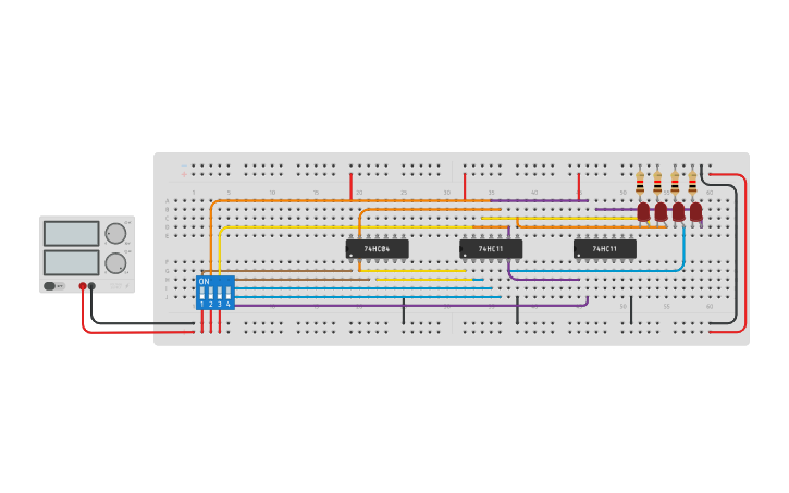 Circuit design 1x4 Demultiplexer - Tinkercad