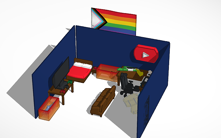 3D design new music studio/(youtube)film room - Tinkercad