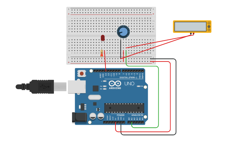 Circuit design Potentiometer Analog Input with Arduino in Tinkercad ...