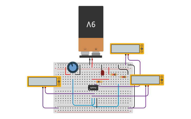 Circuit design Amplificador Operacional - Tinkercad