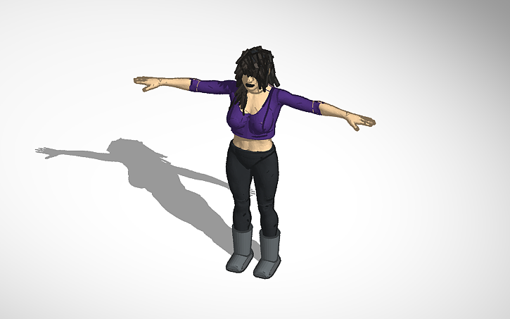3D design Realistic articulated female base - Tinkercad