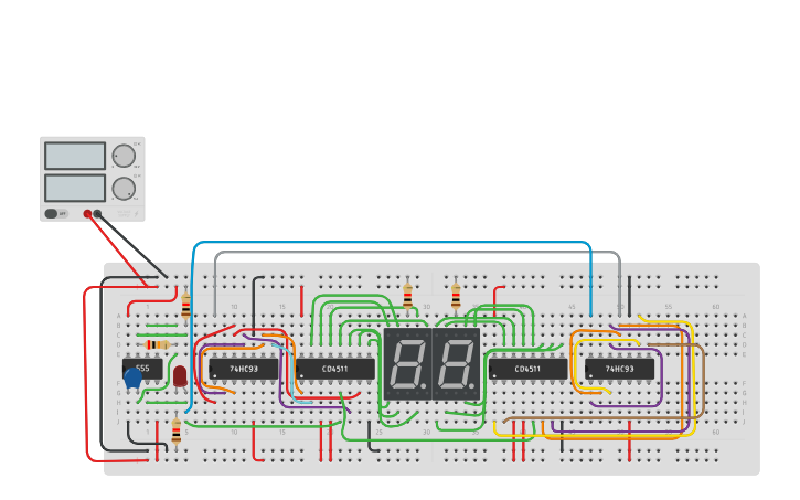 Circuit design Contador de 0 a 99 - Tinkercad Circuit design Contador de 0 a 99 - Tinkercad