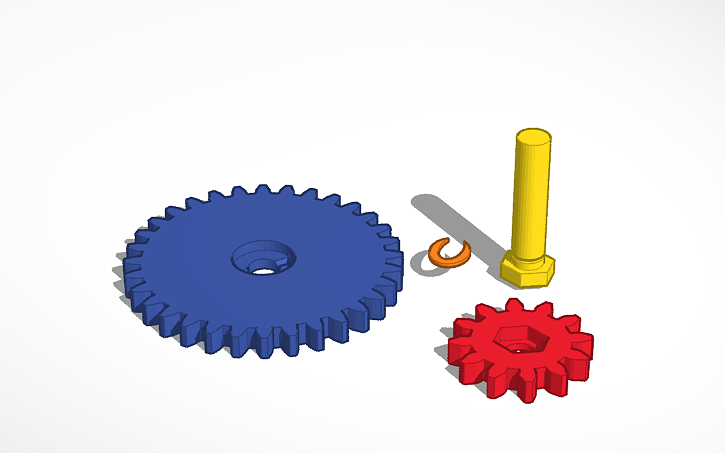 3D design Gears Hex/Pin Center Lock | Tinkercad