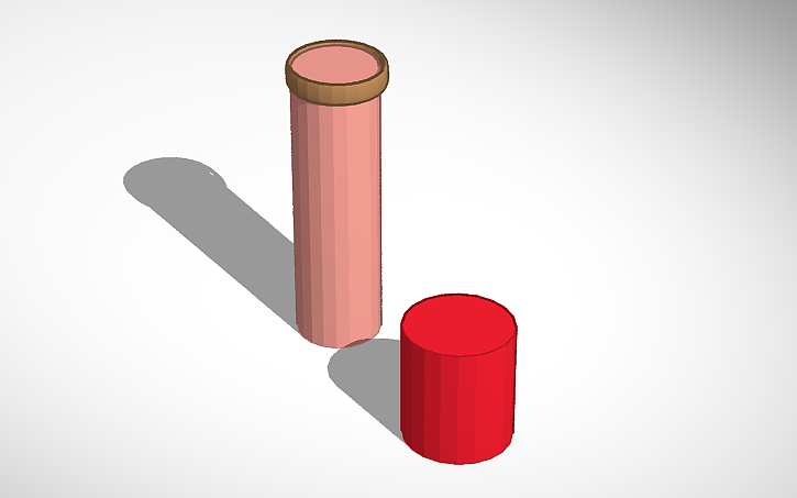 3D design Lipstick Container And Lid - Tinkercad