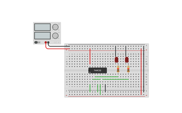 Circuit design IMPLEMENT A 4 TO 2 ENCODER | Tinkercad