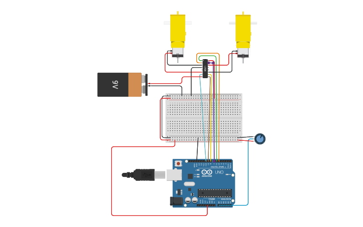 Circuit design Casus E-diff Solution - Tinkercad