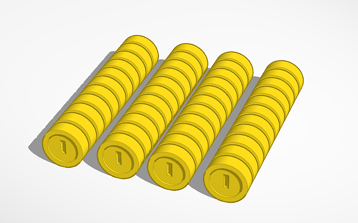3D design Mario Coins - Tinkercad
