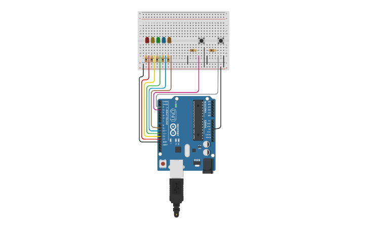 Circuit design LED SWITCH - Tinkercad