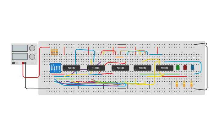 Circuit design AST 122-CERNADA -BIT 1-C-PROJECT1 - DECODER USING LED | Tinkercad