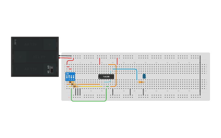 Circuit design Problema Completo: Implementación sólo con NAND | Tinkercad