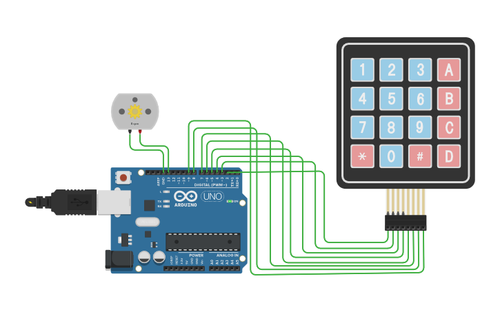 Circuit design Simulasi Arduino Keyypad - Tinkercad Circuit design Simulasi Arduino Keyypad - Tinkercad