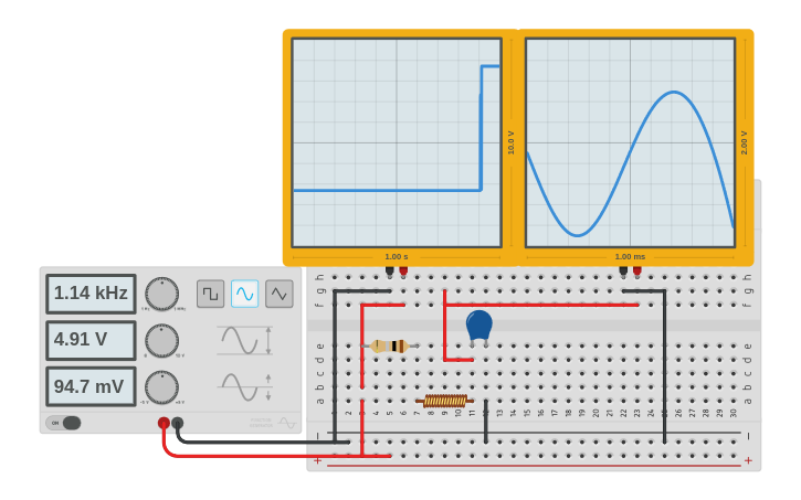 Circuit design rlc - Tinkercad