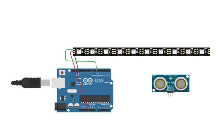 Circuit design ruban de leds - Tinkercad